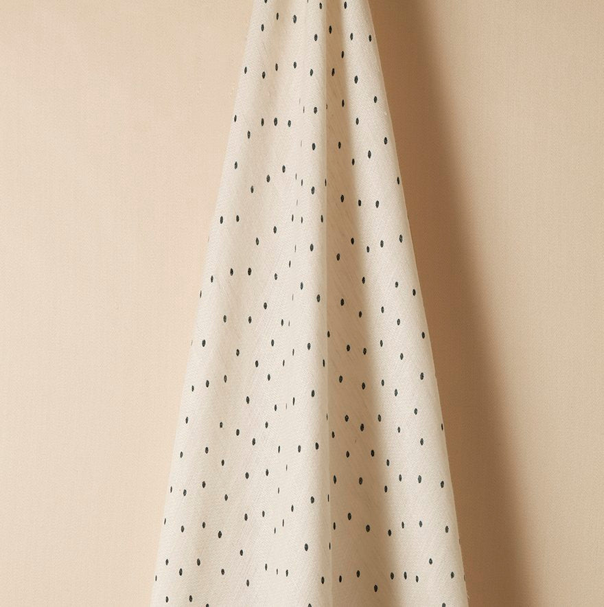 SHEER LINEN IN TEAL SPOT ON CHALK – WARECO